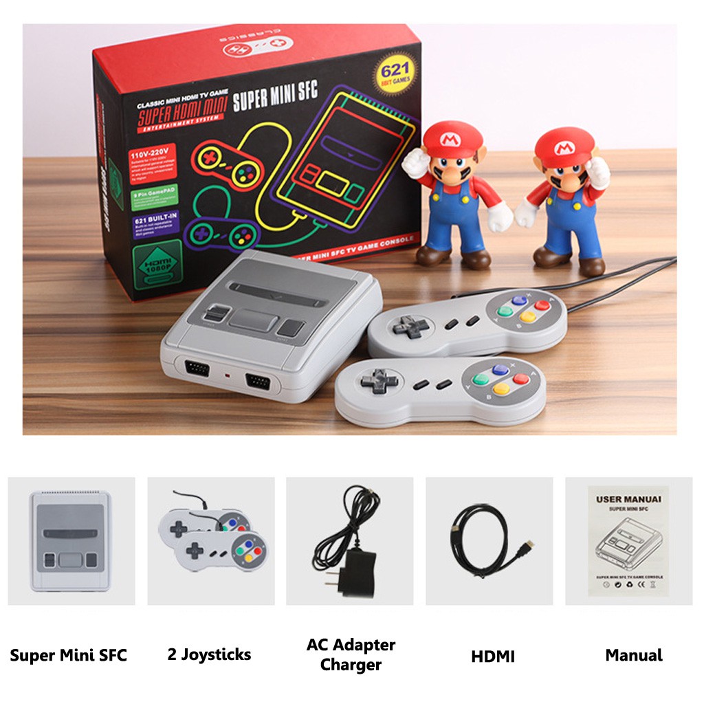 Classic Mini HDMI TV Game (621 Games in 1) เครื่องเกม SUPER MINI SFC ...