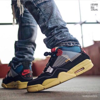 Nike Air Jordan 4 aj4 basketball shoes male red blue mandarin duck hot ...