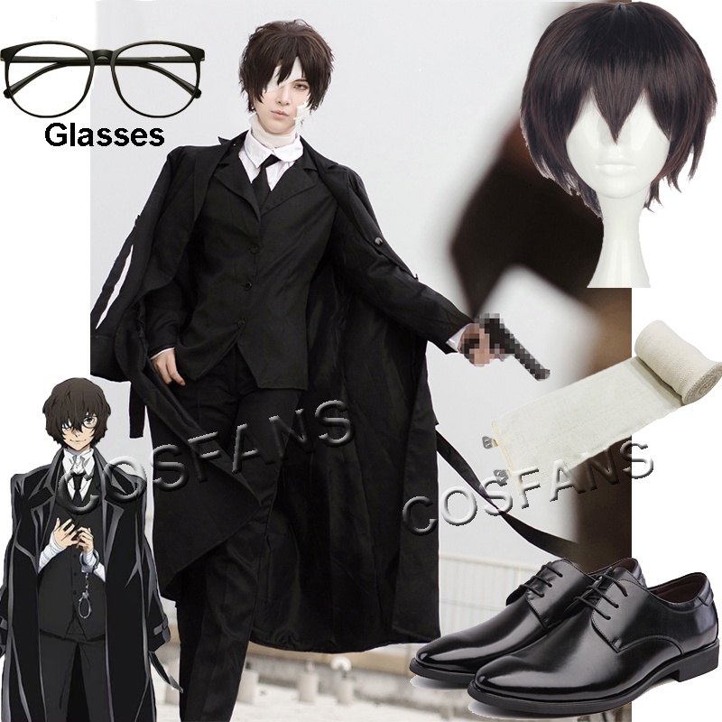 อุปกรณ์ประกอบฉากคอสเพลย์ Dazai Osamu Cosplay Bungou Stray Dogs Costume ...