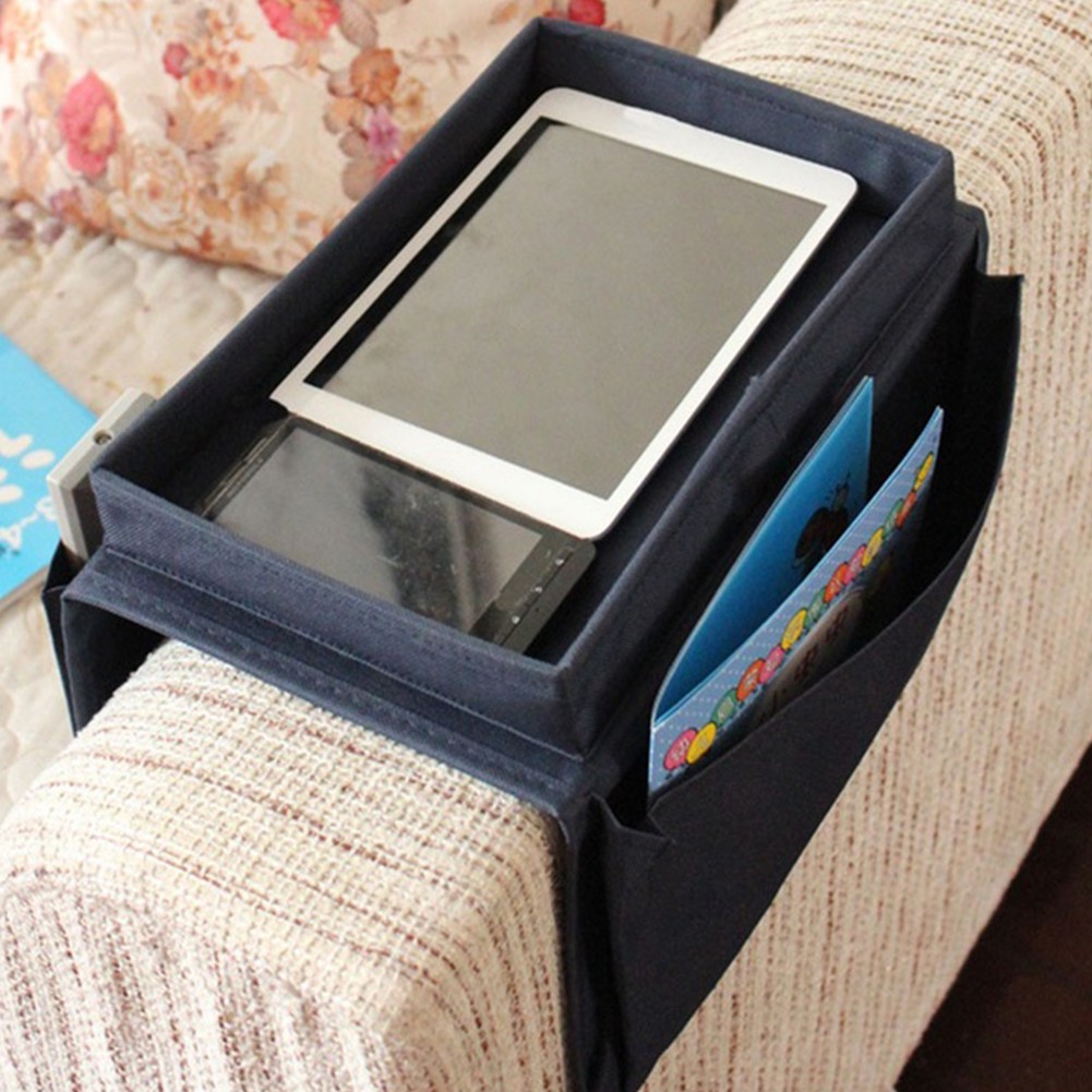 Pouch Multilayer Arm Rest Couch 6 Pockets Sofa Remote Control Organizer ...