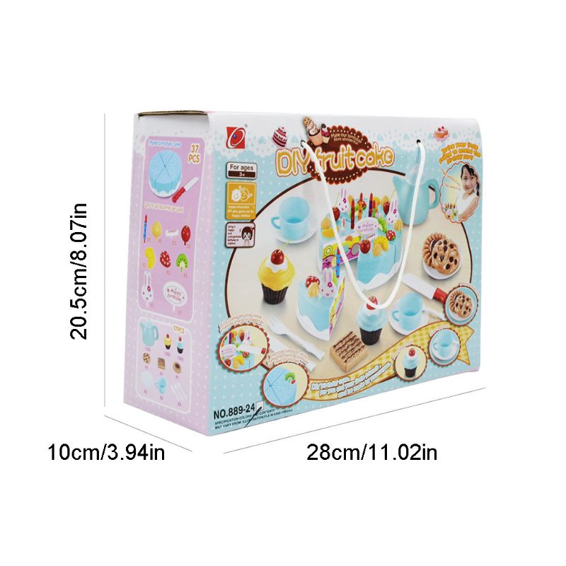 Wooden Cakes Birthday Party Cake Playset Wooden Pretend Play Cake Toys ...