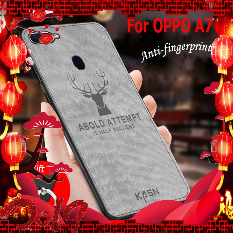 Oppo A7 Soft CaseFabric Phone Casing เคสโทรศัพท์มือถือหนังนิ่ม Casing ...