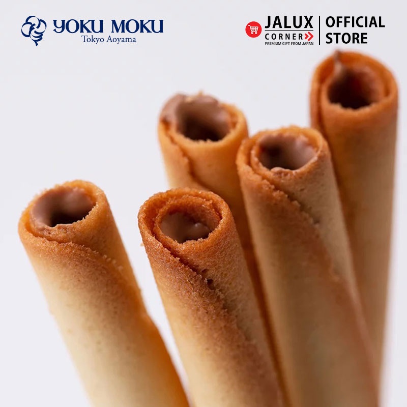 YOKU MOKU Cigare au chocolat ขนมคุกกี้เนยม้วนซิการ์สอดไส้ช็อกโกแลต กล่องเหล็ก 18 ชิ้น ...