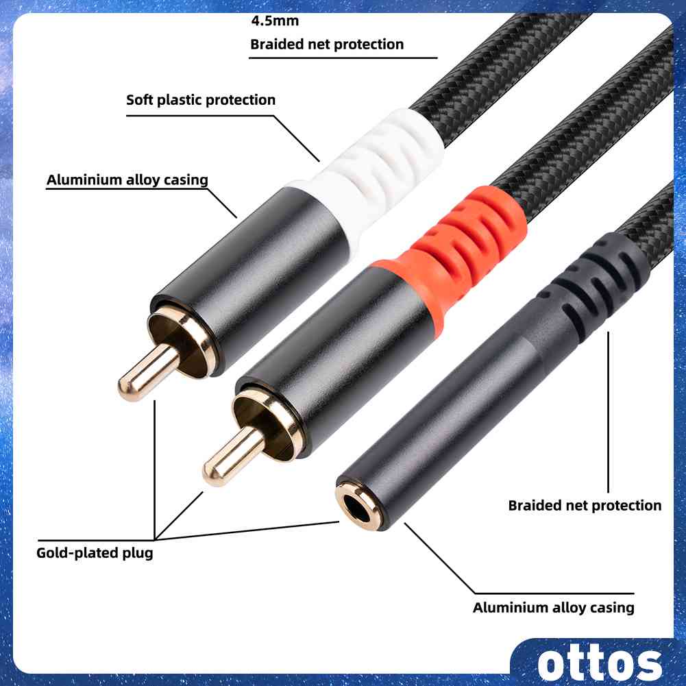 ออตโต้ 【คุณภาพสูง】สาย Rca แจ็ค 3.5 มม. ตัวเมีย เป็น RCA ตัวผู้ สาย ...