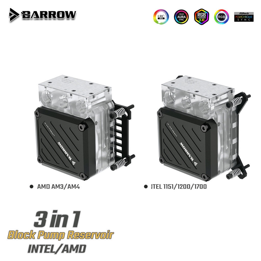 (3IN1) BARROW INTEL CPU WATER BLOCK PUMP RESERVOIR INTEGRATED (บล็อกบ ...