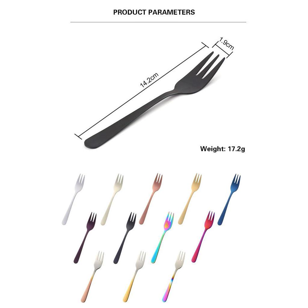 2pcs Tea Fork Set 188 stainless steel Small Fruit Fork Set Gold Dessert ...