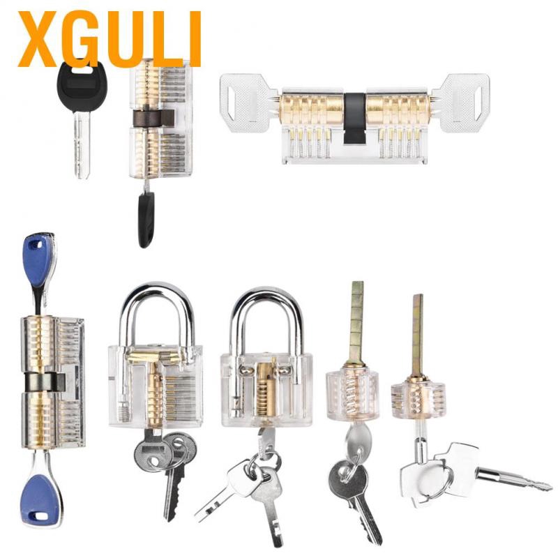 Xguli 7pcs Craft Practice Lock Acrylic Multi Type Transparent Padlock ...