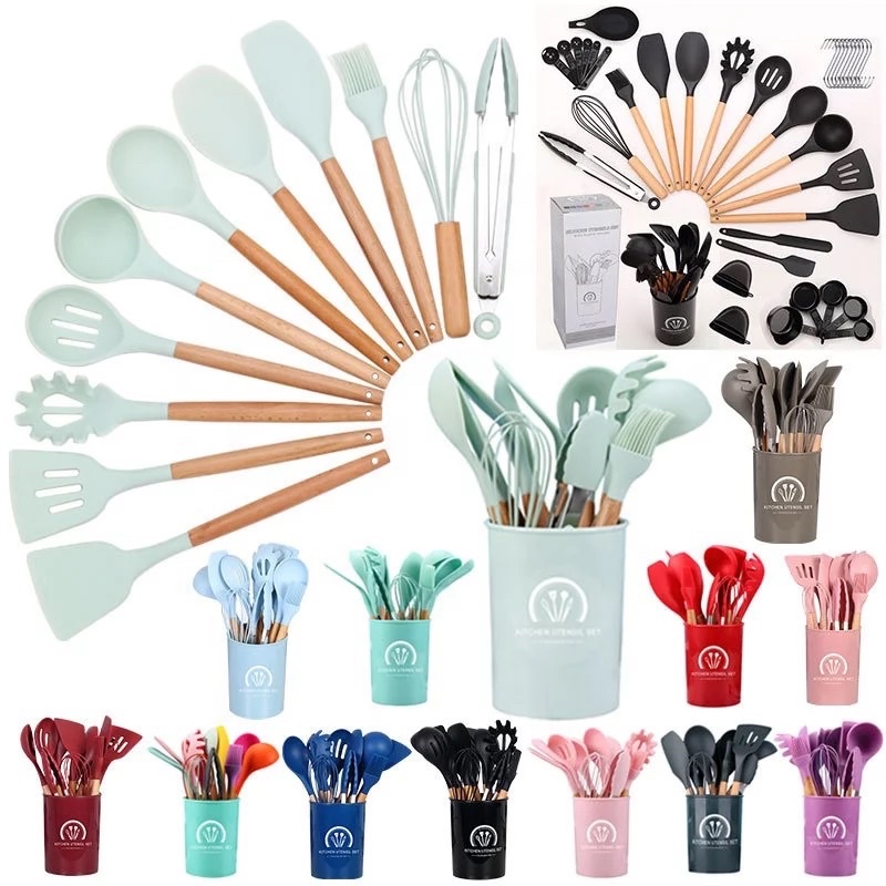 SILICONE COOKING UTENSILS SET | Shopee Thailand
