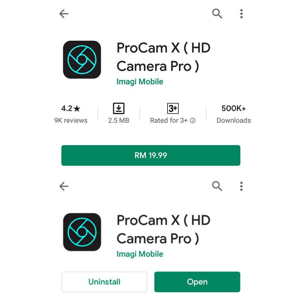 mlpo ProCam X (HD Camera Pro) Play Store Sell RM19.99Limited Time ...