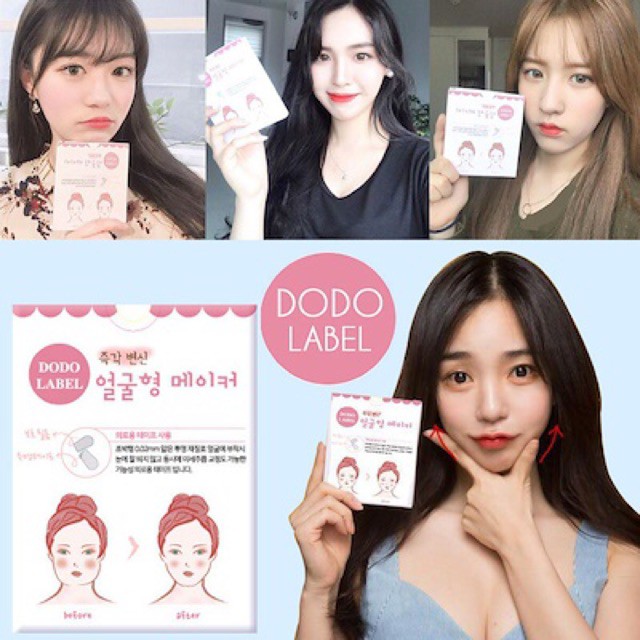 Dodo Label V-Shape สติ๊กเกอร์แปะหน้าเรียว 40 ชิ้น นวัตกรรมจากเกาหลี ลดเหนียง ยกหางตา ลดโหนกแก้ม ...