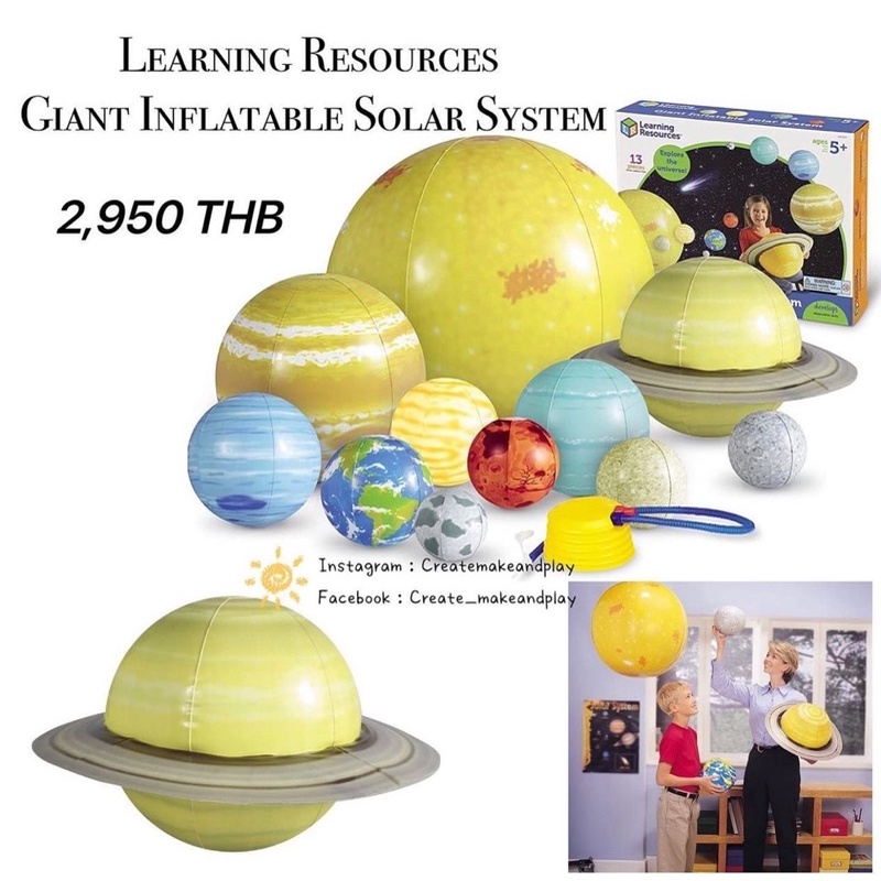 Learning Resources Giant Inflatable Solar System 13 Pieces 8 Planets ...