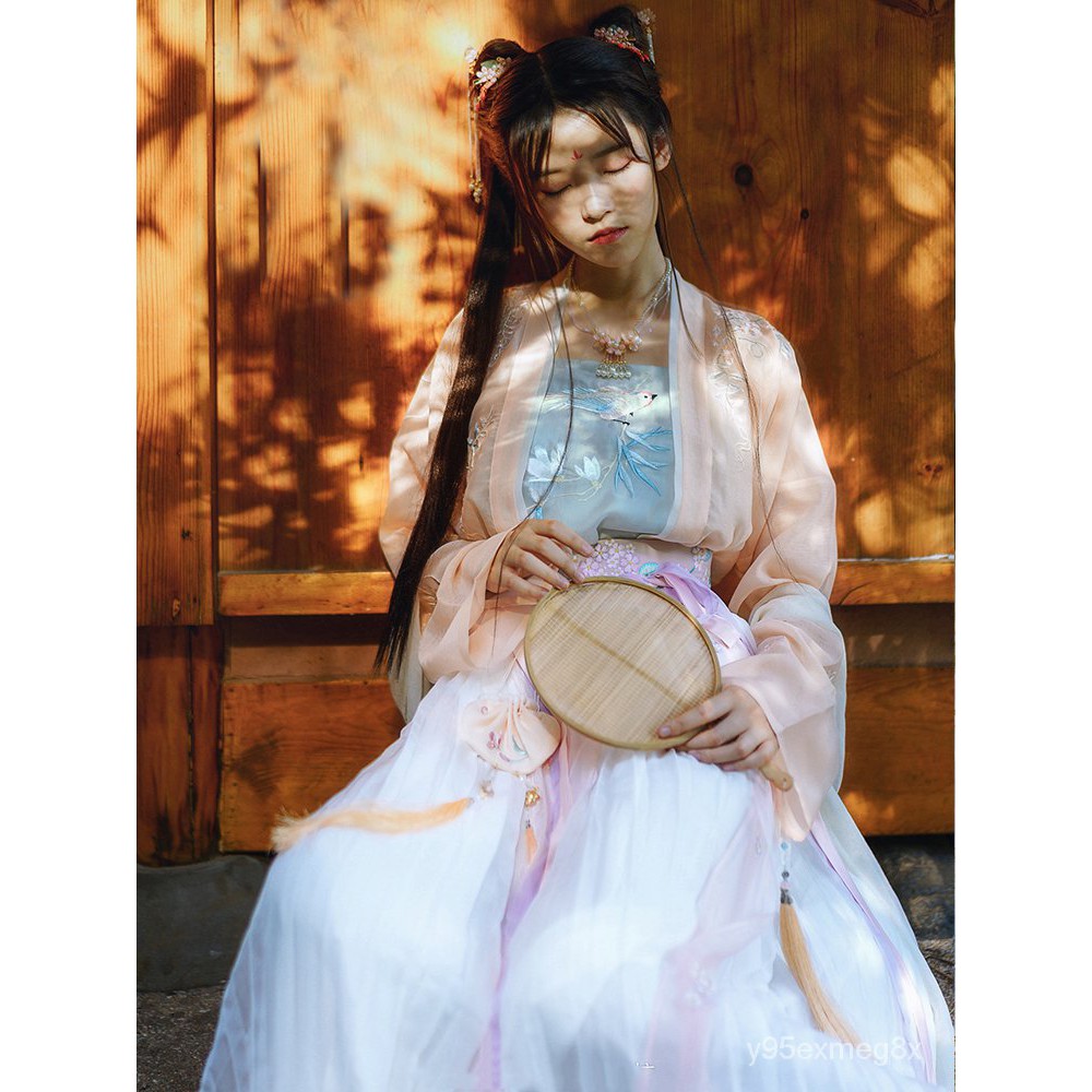 Hanfuผู้หญิงสไตล์จีนทุกวันกว้างแขนนางฟ้ากระโปรงฤดูร้อนส่วนบางสุดนางฟ้า ...