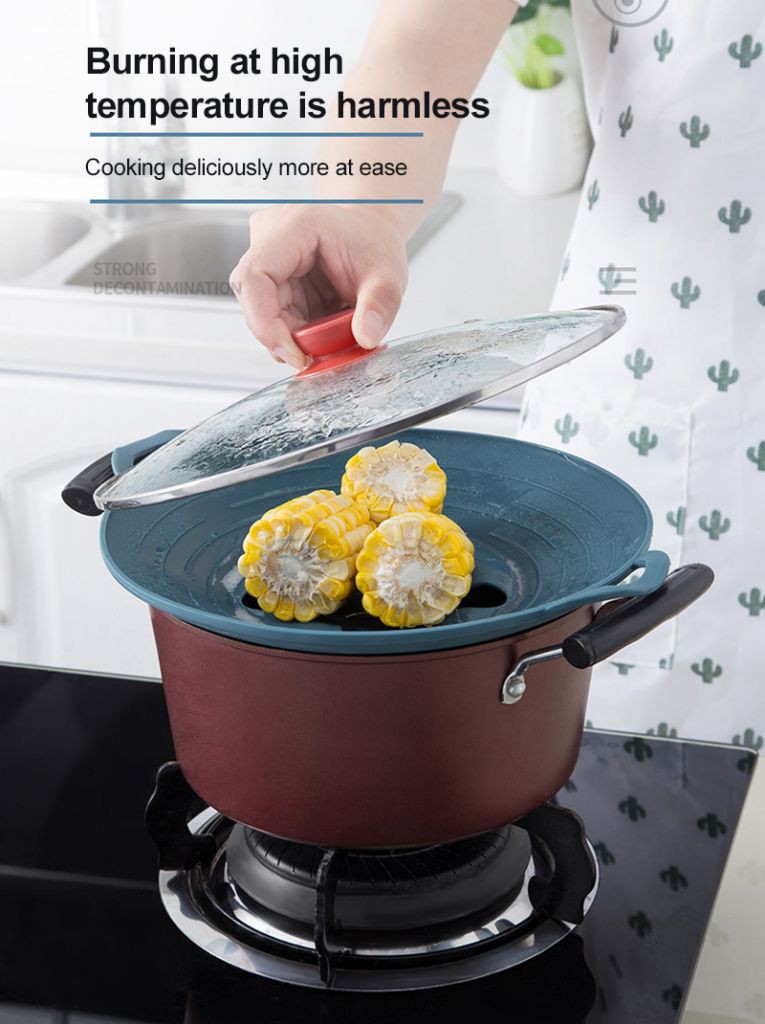 HOT 32CM silicone spill-proof pot cover, high temperature, splash-proof ...