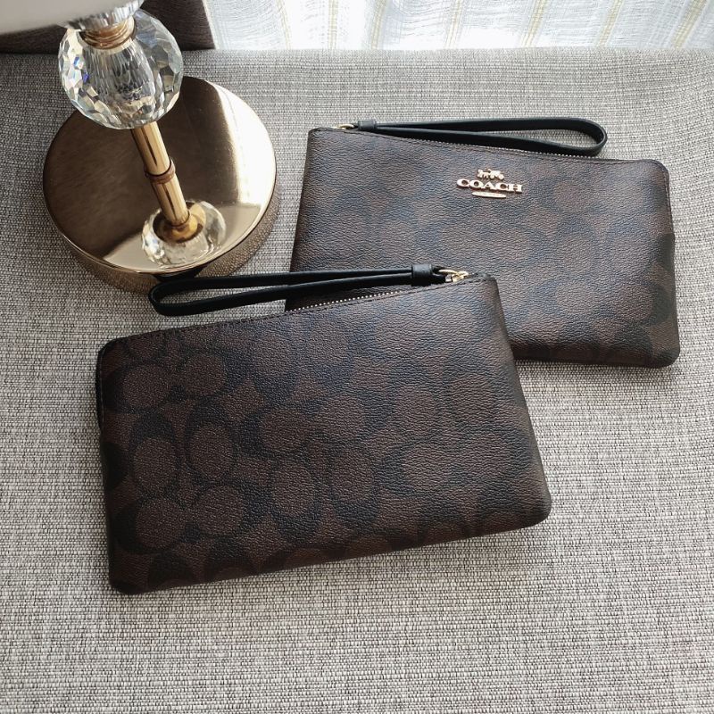 A คล้องมือ 1L ลายซีเข้ม ลายซีอ่อน COACH 6648 F58695 LARGE WRISTLET IN ...