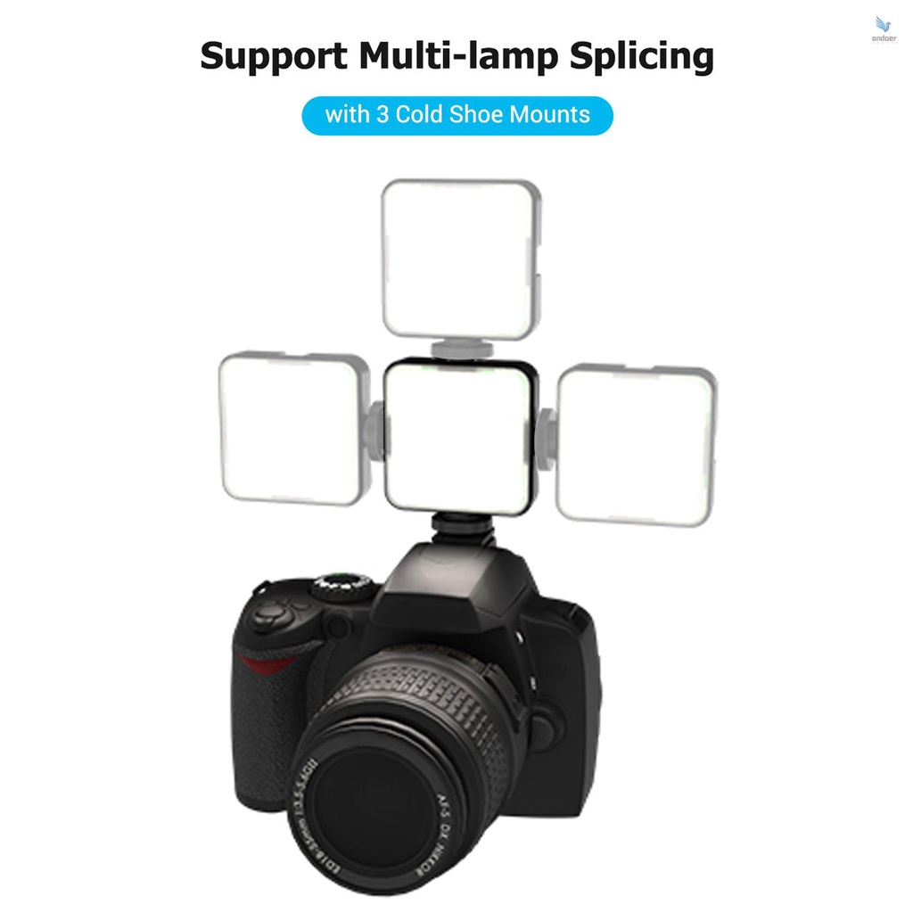 Andoer ST81 ไฟวิดีโอ LED 2500K-9000K อุณหภูมิ 2 สี ปรับได้ CRI95+ พร้อม 3 ตัวยึด สำหรับ VLOG ...