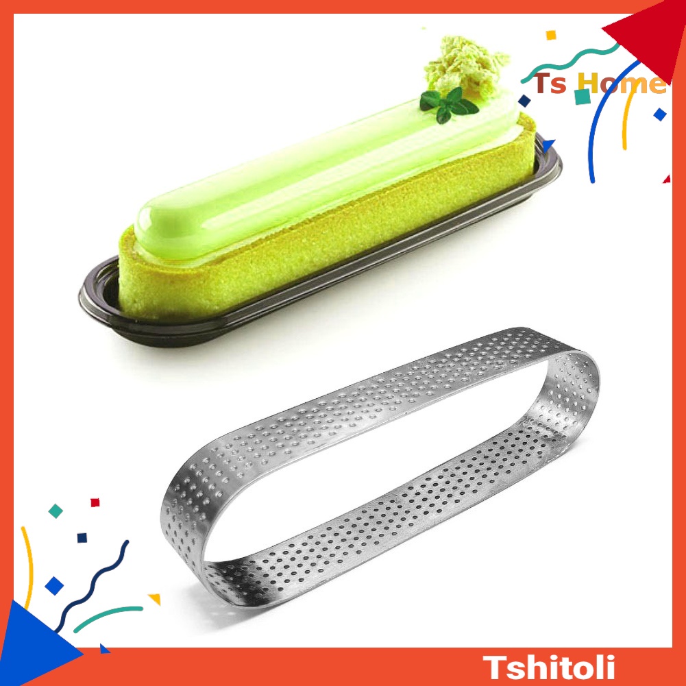 [TS] Oval Stainless Steel Non-Stick Dessert Mousse Cutter Ring Cake ...