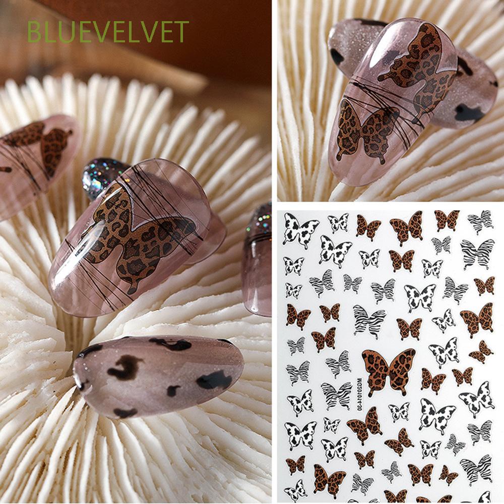 สติ๊กเกอร์ลายเสือดาวผีเสื้อ 3 D สําหรับตกแต่งเล็บ - krystal.th - ThaiPick