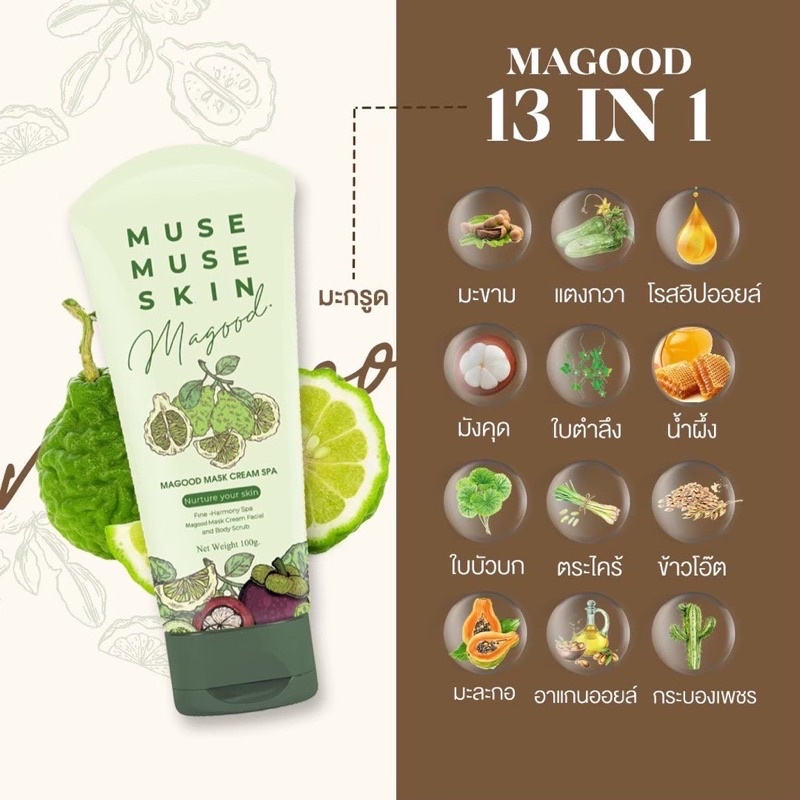 (พร้อมส่ง) มาร์คมากู๊ด มาส์กครีมสปา Muse Muse Skin มาร์คหน้า มาร์คผิว ...