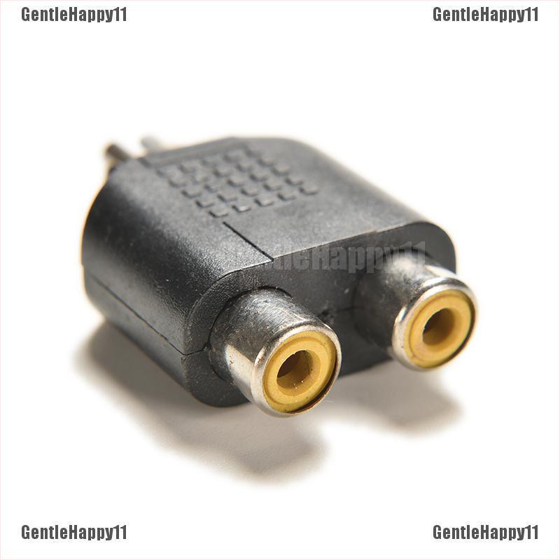 Gentle2x RCA Y Splitter AV Audio Video Plug Converter 1-Male to 2 ...