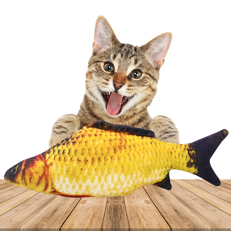 Catnip fish cat plush toy interactive cat toy pillow. - summerlandd1.th ...