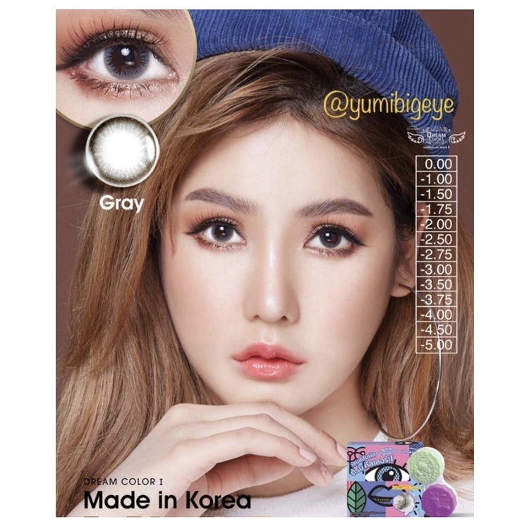 คอนแทคเลนส์ รุ่น Mini rome gray (Dreamcolor) มีค่าสายตาตั้งแต่ 0.00-5. ...