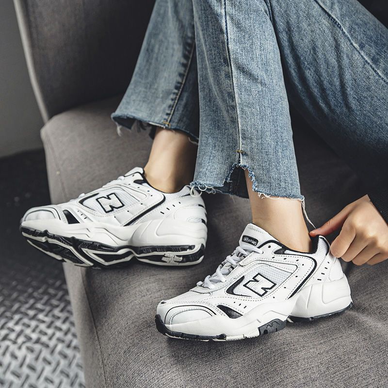 ฤดูใบไม้ผลิและฤดูใบไม้ร่วง New Balance วิ่งเย็น NB608 รองเท้าผ้าใบนักเรียนคู่พ่อรองเท้า iu ...