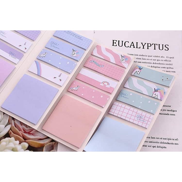 Post it โพสต์อิทโน้ตยูนิคอร์น กระดาษโน้ต น่ารักๆ แผ่นเล็ก หลายขนาด มี 4 ...