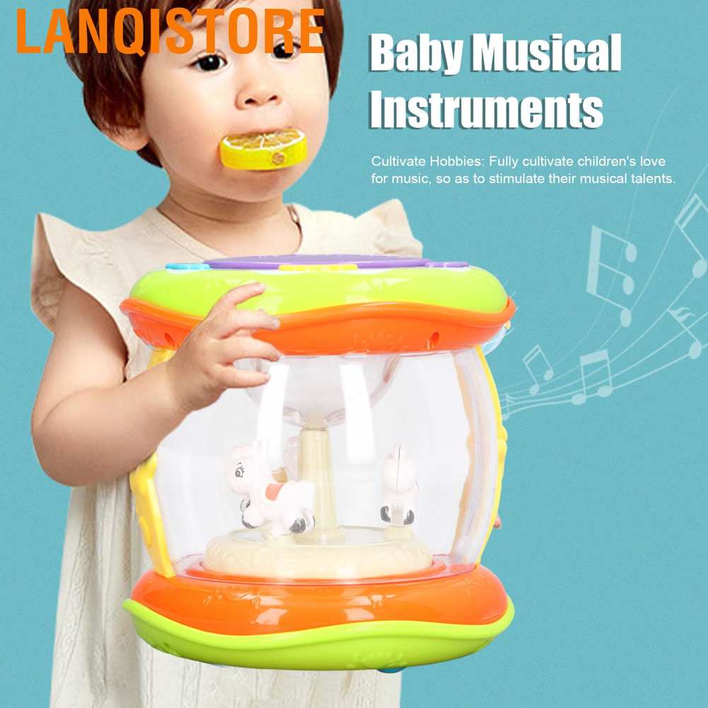 Lanqistore Hand Drum Childrens Mini Puzzle Rechargeable Music Carousel ...