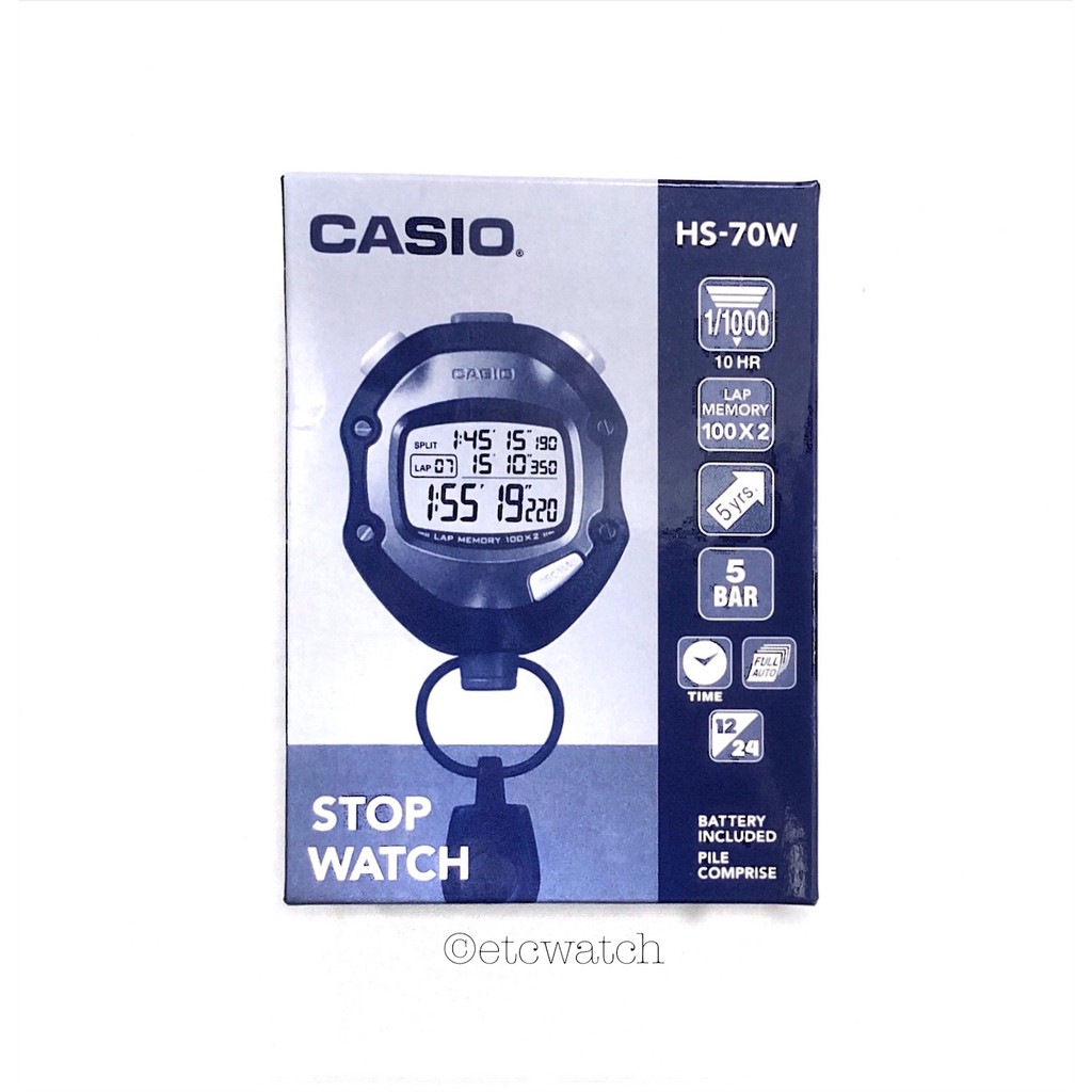พร้อมส่ง นาฬิกาจับเวลา Casio HS-70W รับประกัน 1 ปี - etcwatch - ThaiPick