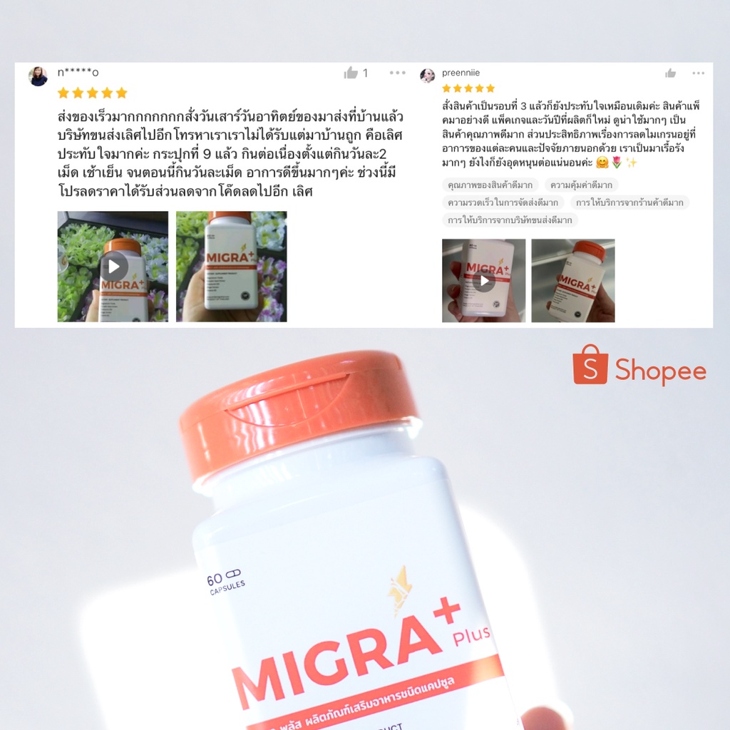 ซื้อคู่ราคาพิเศษ MIGRA PLUS 600 Mg สำหรับคนไข้ไมเกรนที่เป็นบ่อยๆ มีความ ...