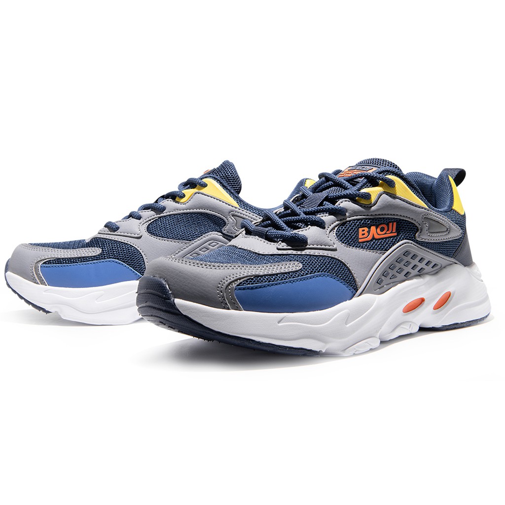 Baoji BJM 748 รองเท้าผ้าใบชาย (41-45)สีดำขาวขาวขาวน้ำเงินขาวเทา สล ...