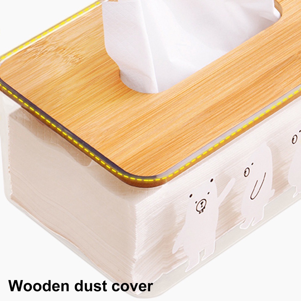 Tissue Paper Case Transparent Wood Tissue Dispenser Holder MChA ...