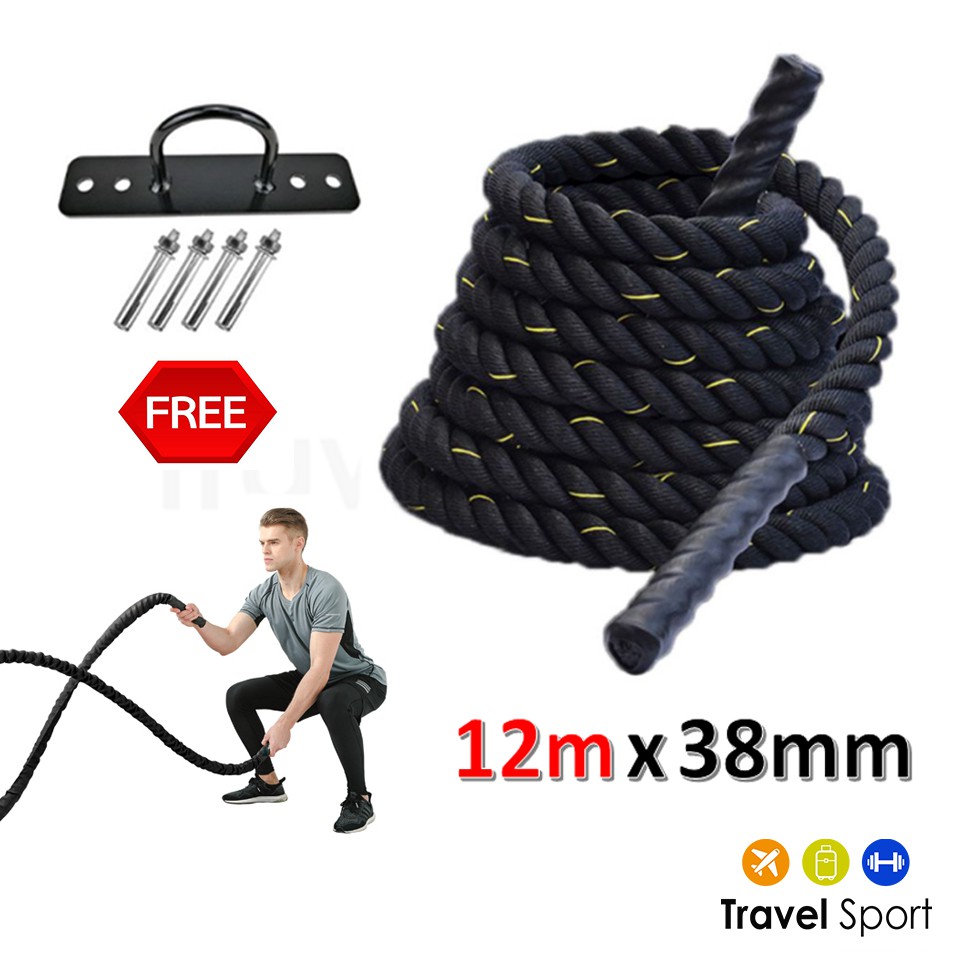 Battle Rope ยาว 12 เมตร เชือกสะบัด - travelsport - ThaiPick