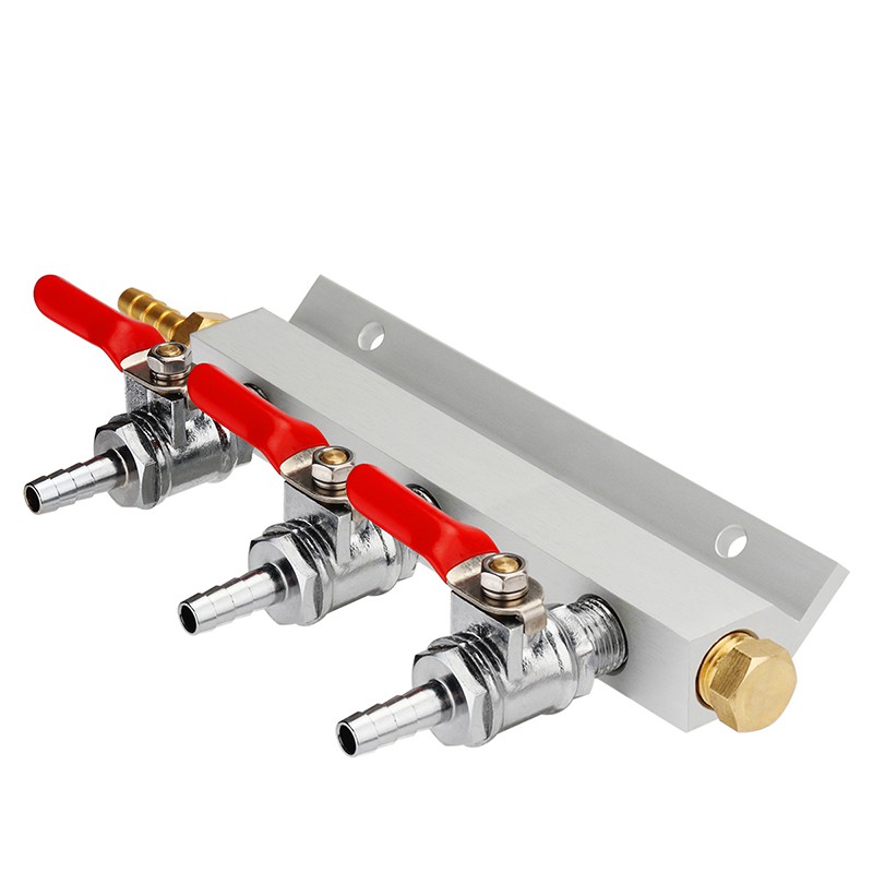 3 Way Co2 Gas Distribution Block Manifold With 7Mm Hose Barbs Home ...
