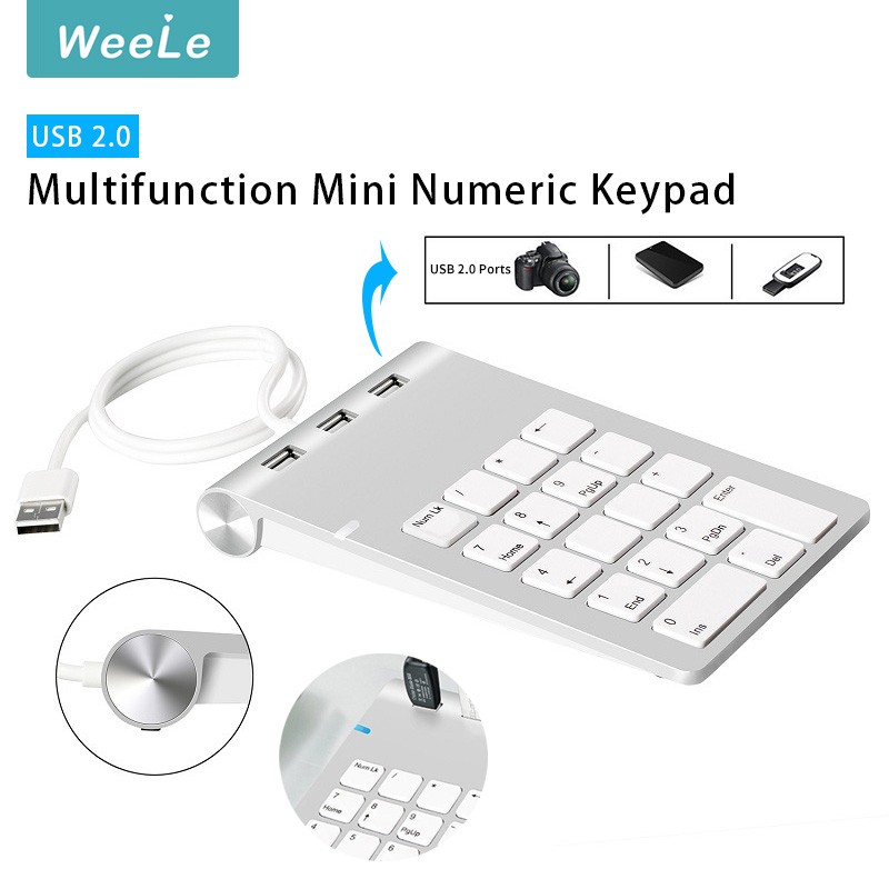2.4G Wireless Numeric Keyboard Portable 35 Keys Financial Accounting ...