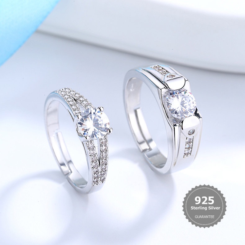 แหวนเงิน เกรด S925 ฝังเพทาย AAA หรูหรา แฟชั่นคู่รัก - ajewelry.th - ThaiPick
