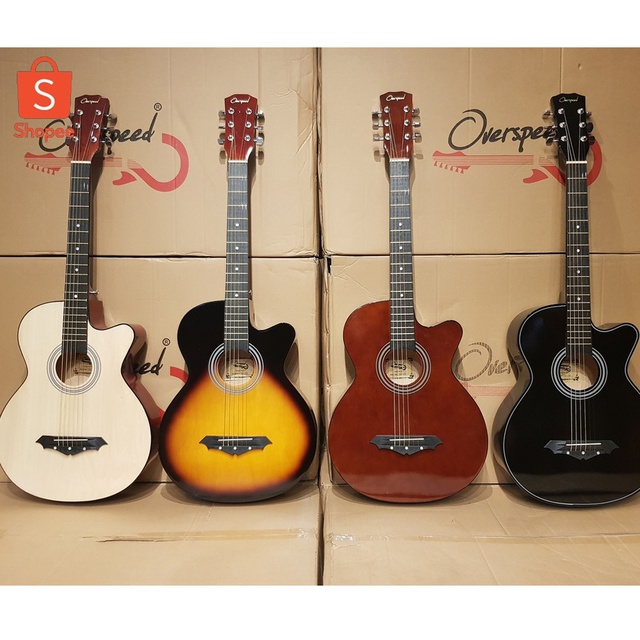 กีต้าร์โปร่ง ???? OverSpeed ขนาด 38 นิ้ว รุ่น OS-38C มีเหล็กดามคอ ขันคอ ...