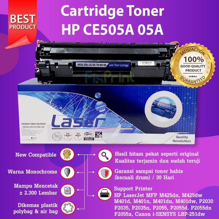 ตลับหมึกเข้ากันได้กับโทนเนอร์ Hp Ce 505 A 05 A Cf 280 A 80 A Fi 1197 ...