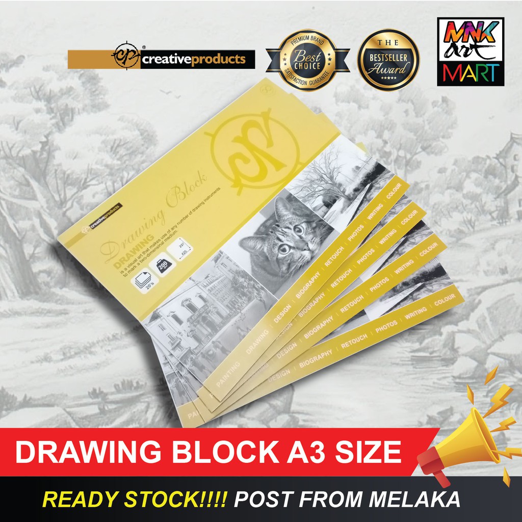 [READY STOCK] CREATIVE PRODUCT DRAWING BLOCK A3 SIZE (20 SHEETS) i0i2 ...