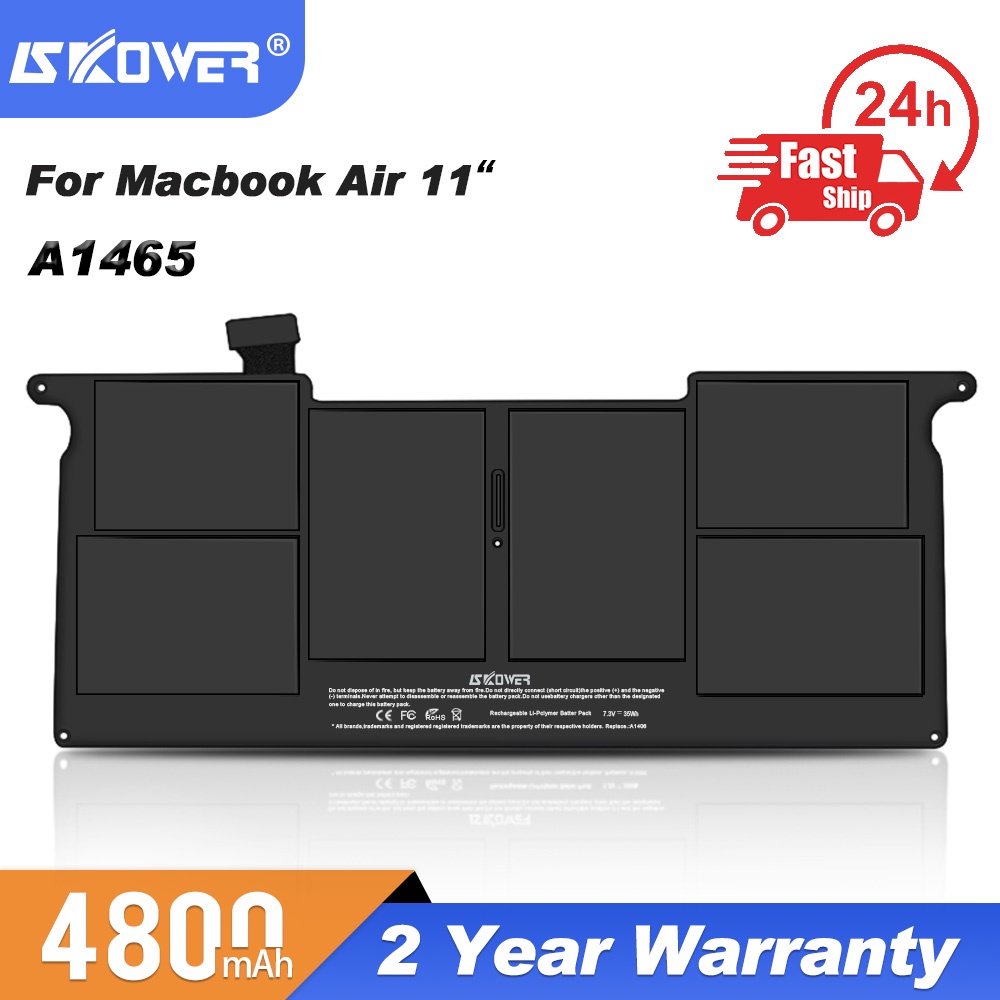 Skower แบตเตอรี่แล็ปท็อปสำหรับ Apple MacBook Air 11 13 นิ้ว A1466 A1370 A1369 A1465 โน้ตบุ๊ค ...