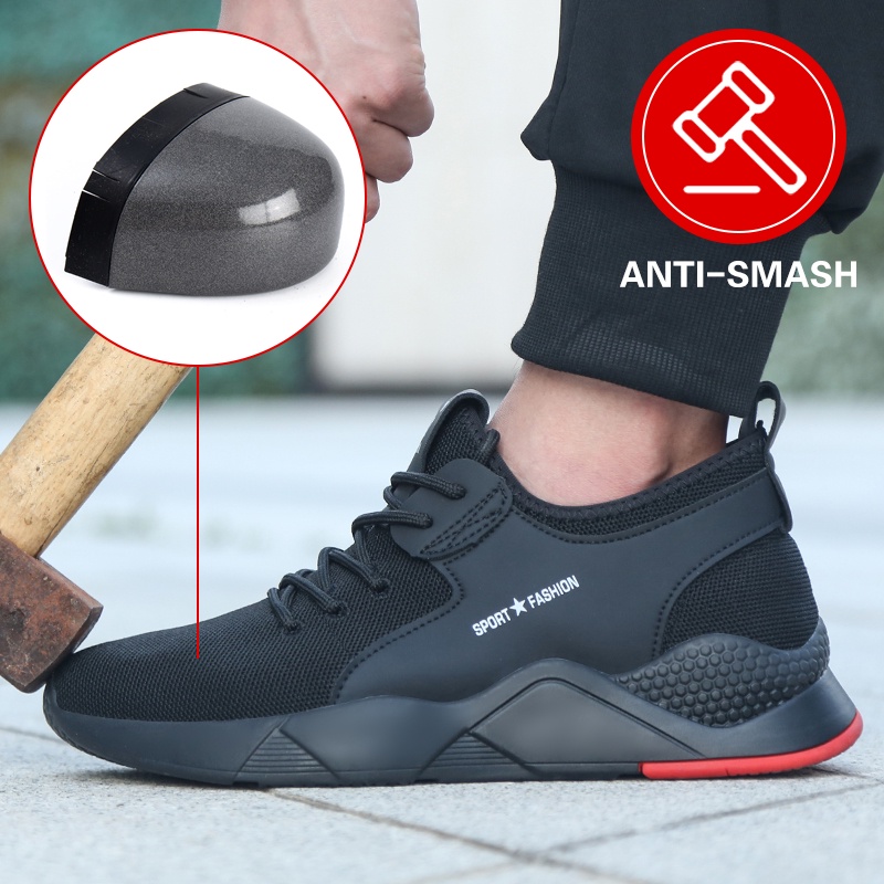 Indestructible Man Safety Shoes Light Non-Slip Work Sneakers Breathable ...