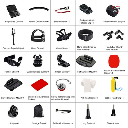 Gopro Accessories kit 50 in 1 Bundle Action Camera Accessory Kit ชุด ...