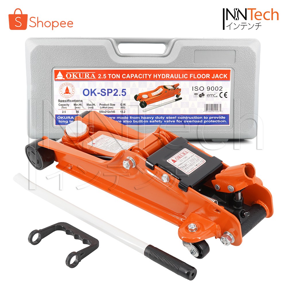 OKURA แม่แรง ตะเข้ 2.5 ตัน รุ่น OK-SP2.5 แม่แรงยกรถ โหลดเตี้ย พร้อมกระเป๋าพกพา (สีส้ม) | Shopee ...
