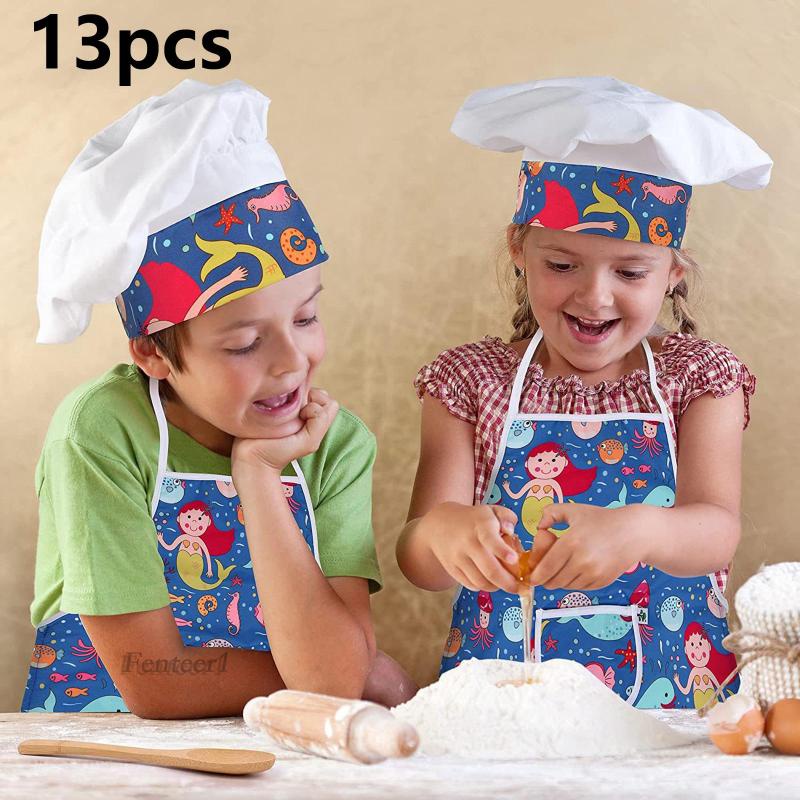 Kids Basic Cooking Baking Set Children Dress Up Pretend Gifts ...