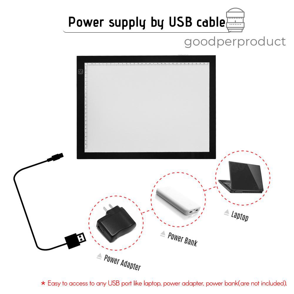 Good&P A4 Ultra-thin Portable LED Light Pad Tracer with USB Cable ...