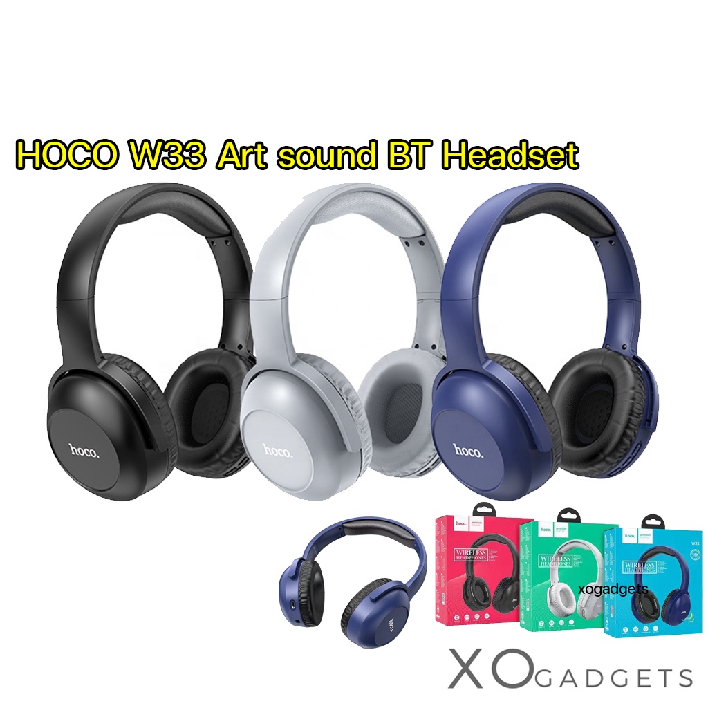HOCO W33 หูฟังครอบหู หูฟังบลูทูธครอบหู Headset Wireless headphones หูฟัง หูฟังบลูทูธ | Shopee ...