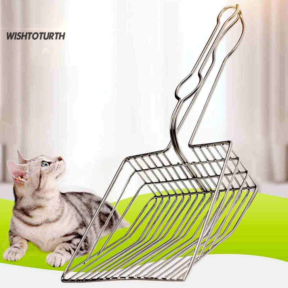 SS Metal Hollow Cat Litter Scoop Pet Toilet Sand Waste Scooper Shovel ...