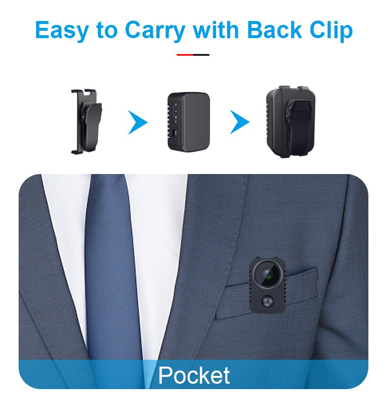 EVKVO - FHD 4K Mini Body Camera Wireless Security Pocket Camera Motion ...