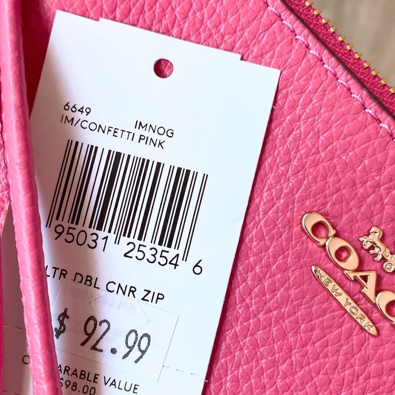 พร้อมส่ง แท้ ????????????% New Coach คล้องมือ 2 ซิป S DOUBLE CORNER ZIP ...