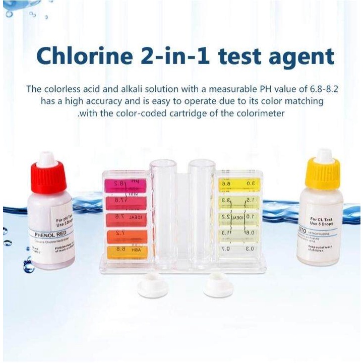 pH Chlorine and Water Quality Test Kit for Swimming Pool ชุดทดสอบค่า พี ...